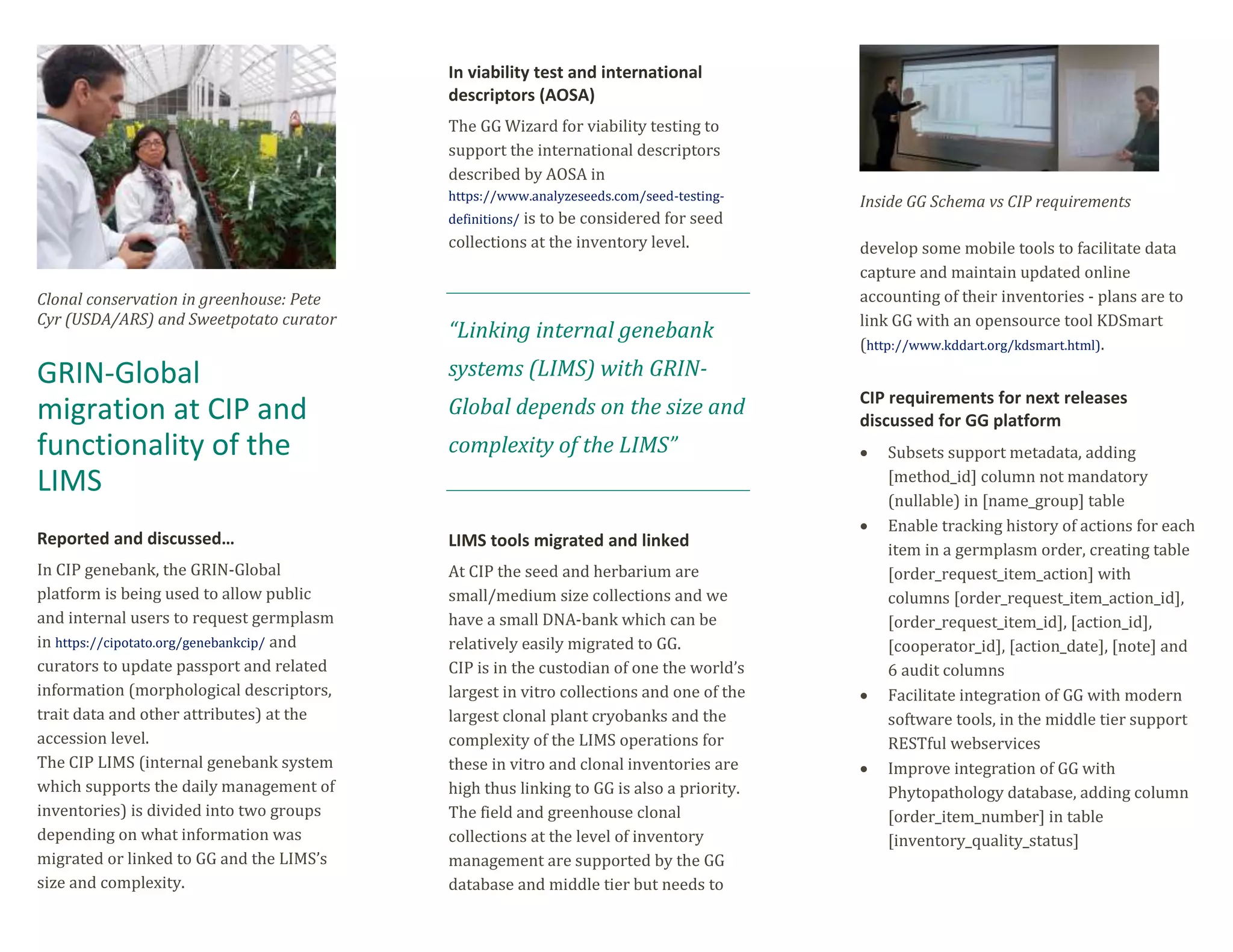 GRIN-Global and LIMS | PDF | Databases | Computer Software and Applications