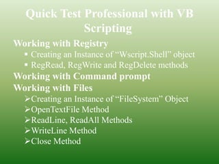Quick test professional (qtp) online training | PPT