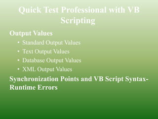 Quick test professional (qtp) online training | PPT