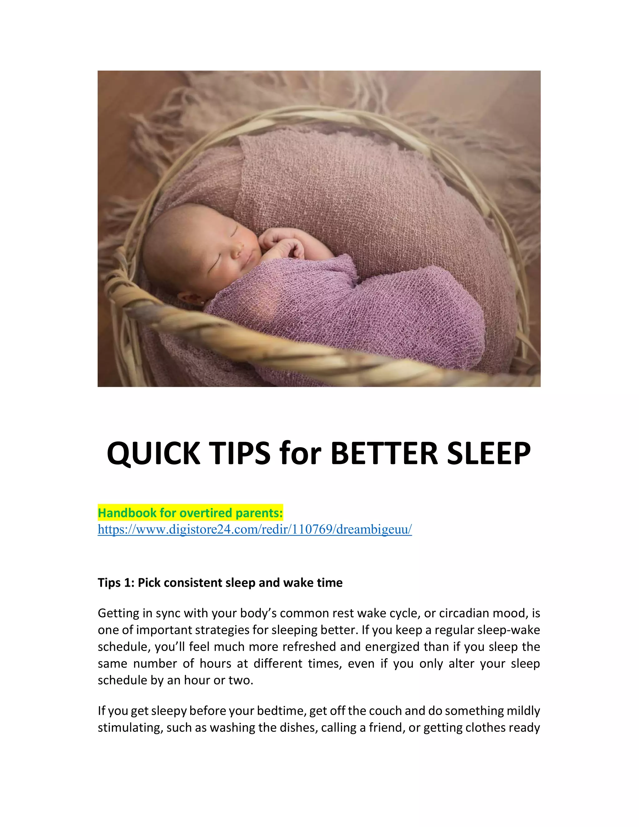 Quick tips for better sleep | PDF