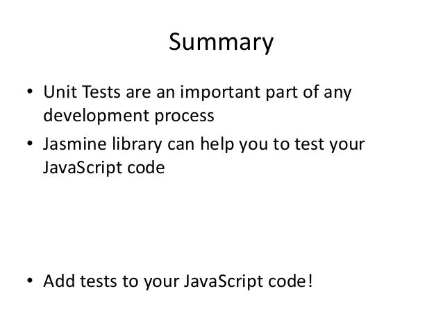 Quick tour to front end unit testing using jasmine