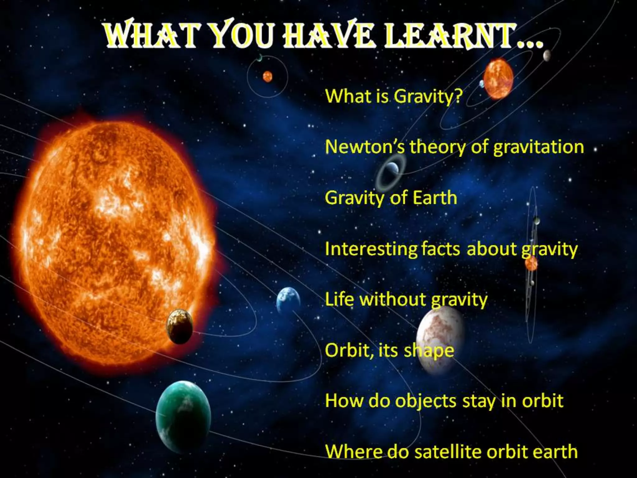 Quick tutorial for gravity and orbits | PPTX