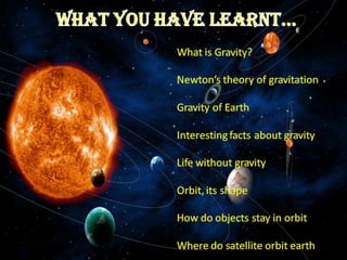 Quick tutorial for gravity and orbits | PPTX