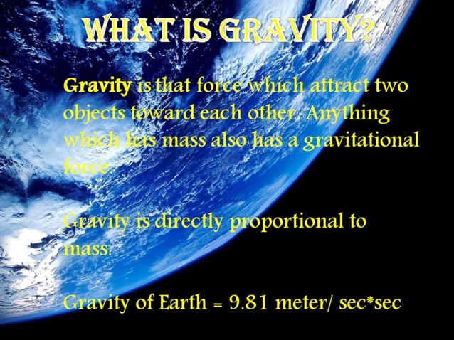 Quick tutorial for gravity and orbits | PPTX