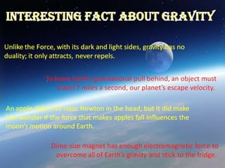 Quick tutorial for gravity and orbits | PPTX