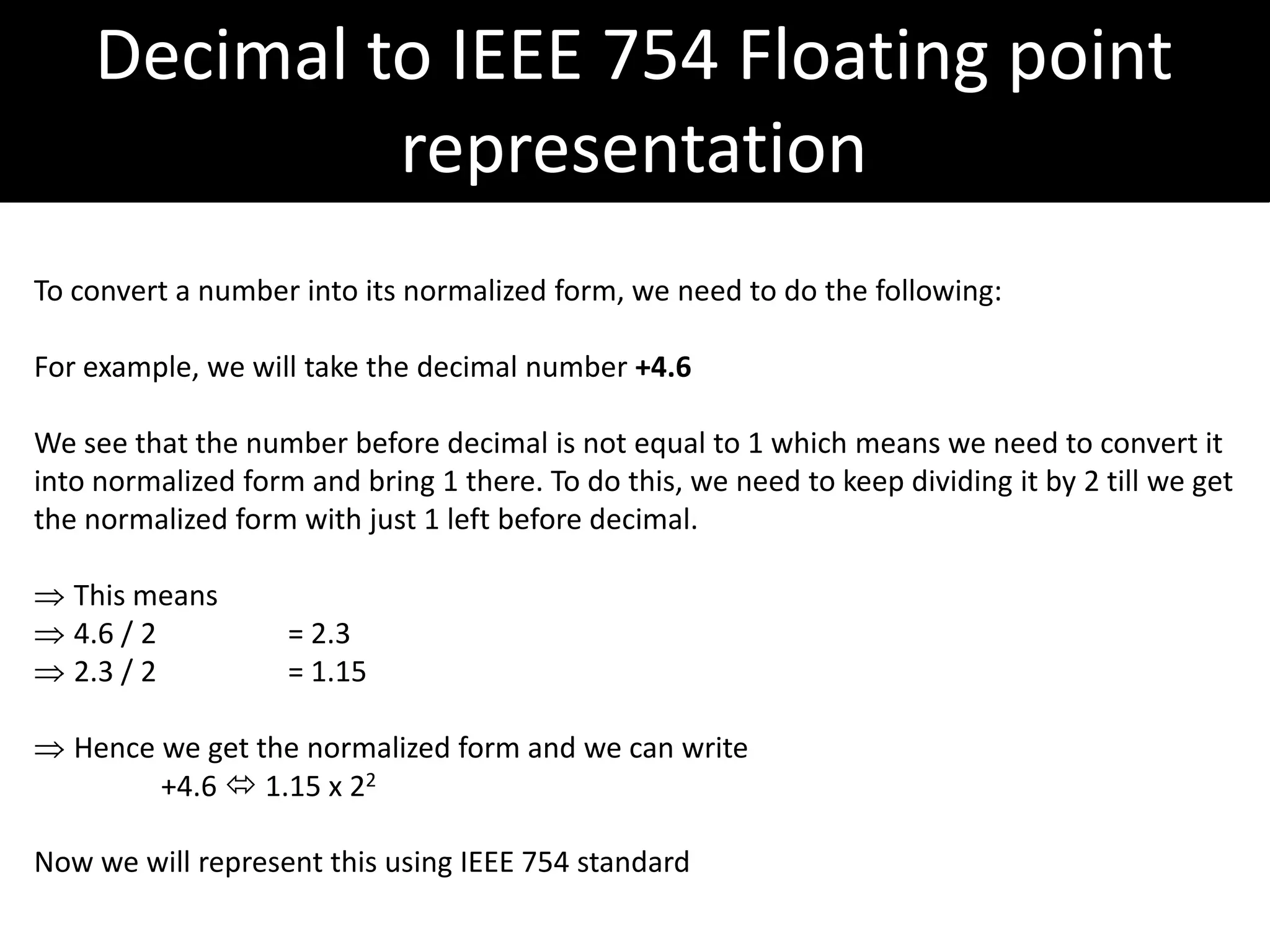Quick tutorial on IEEE 754 FLOATING POINT representation | PPTX