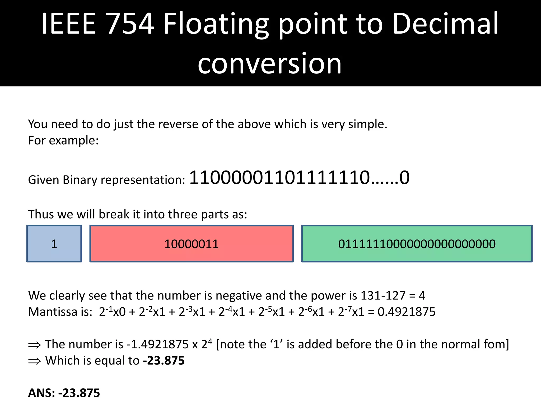 Quick tutorial on IEEE 754 FLOATING POINT representation | PPTX | Programming Languages | Computing