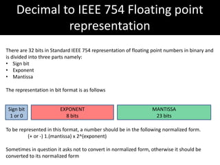 Quick tutorial on IEEE 754 FLOATING POINT representation | PPTX | Programming Languages | Computing
