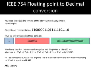 Quick tutorial on IEEE 754 FLOATING POINT representation | PPTX | Programming Languages | Computing