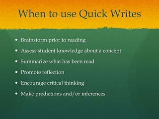Quick writes | PPTX