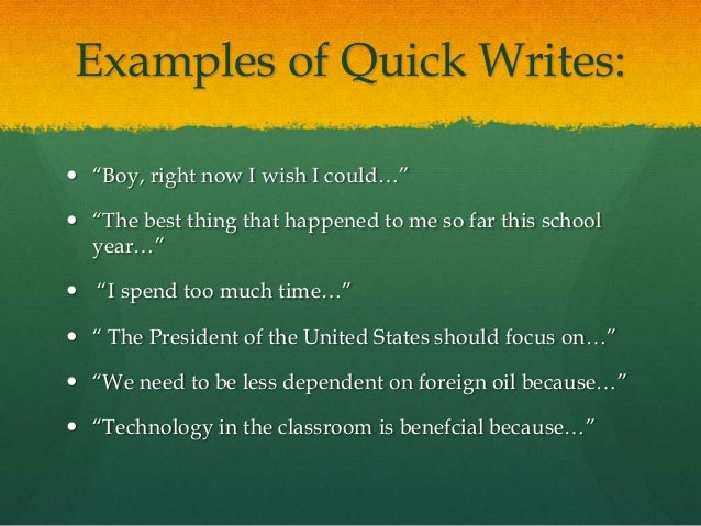 quick-writes