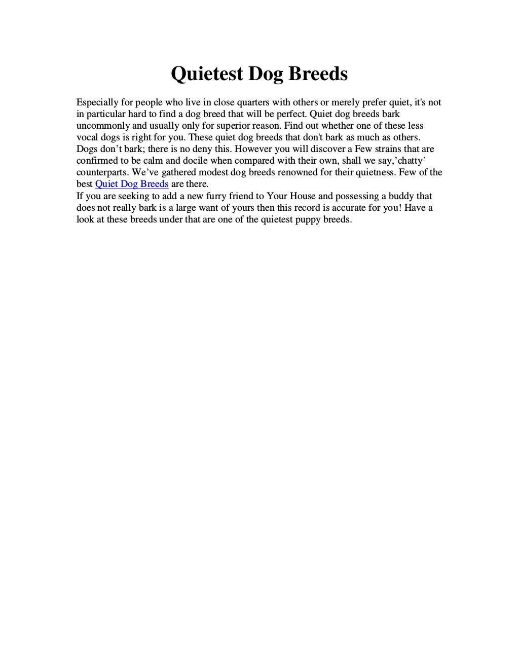 Quietest Dog Breeds quietest-dog-breeds