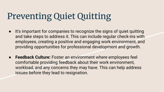 Quiet Quitting in the Workplace and in large organisation. | PDF