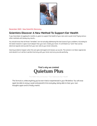 Quietum Plus - Top Offer, Now Even Better | PDF