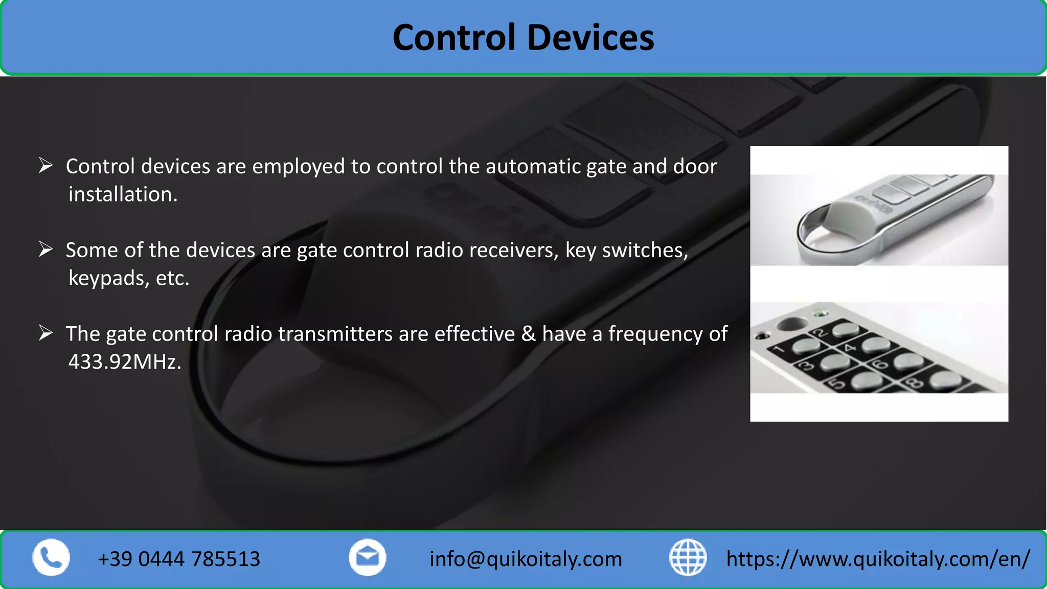 Quiko automation systems for gates & doors | PPTX | Radio Control ...