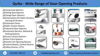 Quiko automation systems for gates & doors | PPTX | Radio Control ...