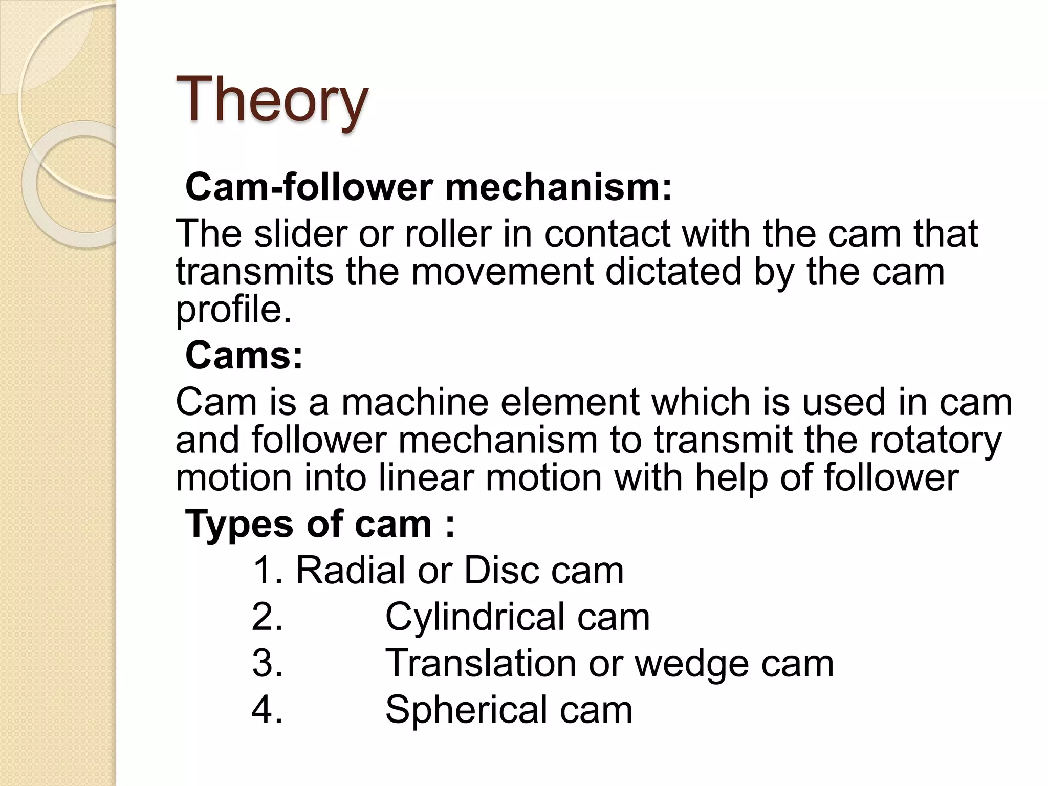 Quik return mechanism_through_cam_follower_mechanism | PPTX