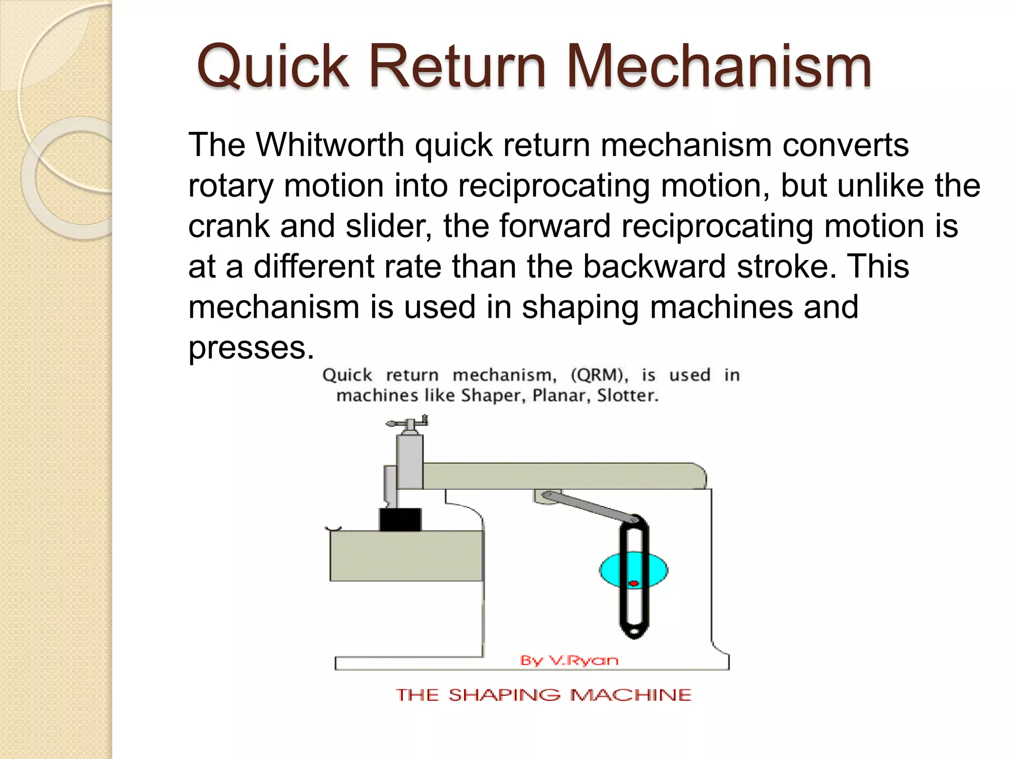 Quik return mechanism_through_cam_follower_mechanism | PPTX