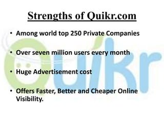 Quikrr swot analysis | PPTX