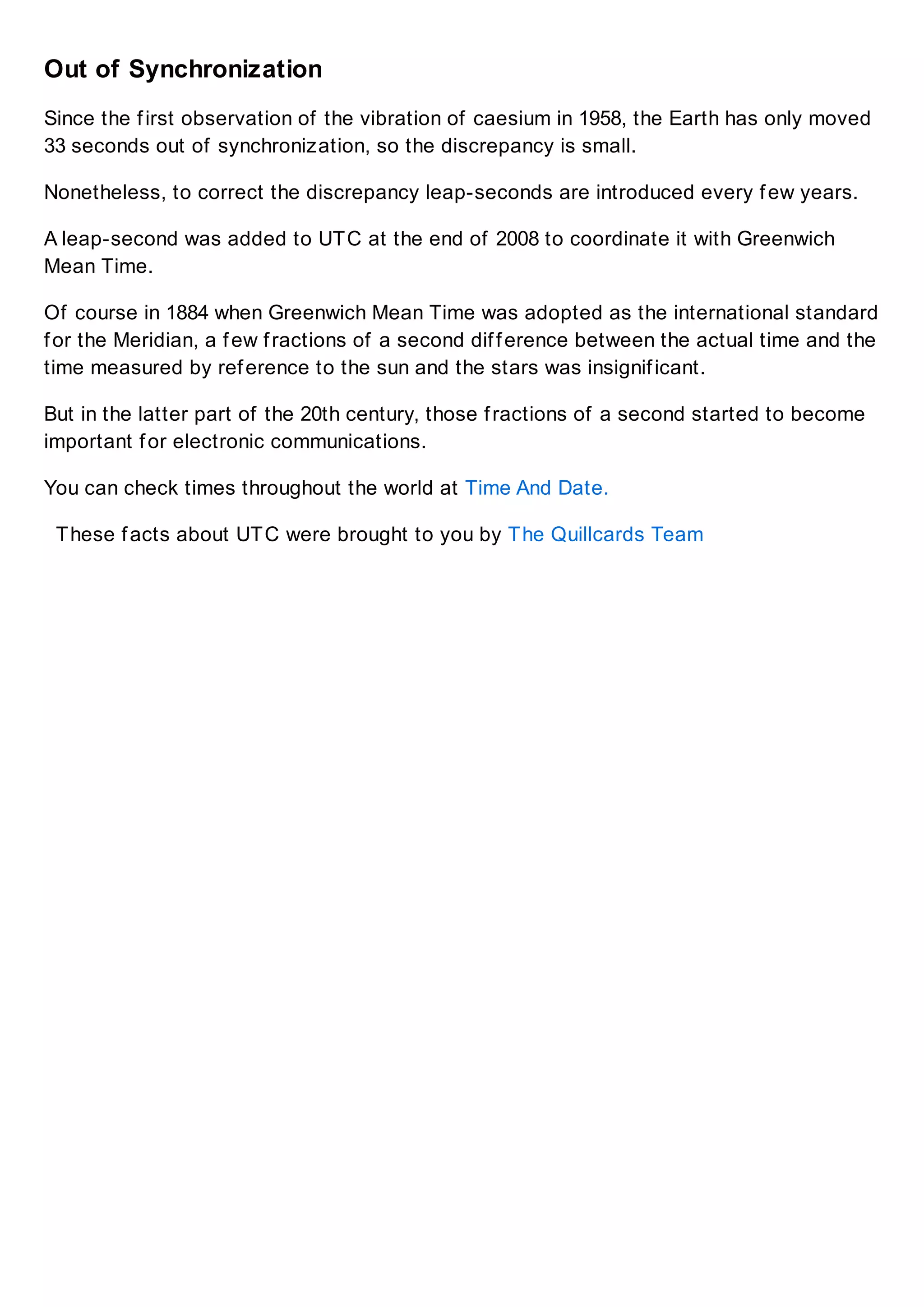 Universal Time (UTC) Explained | PDF