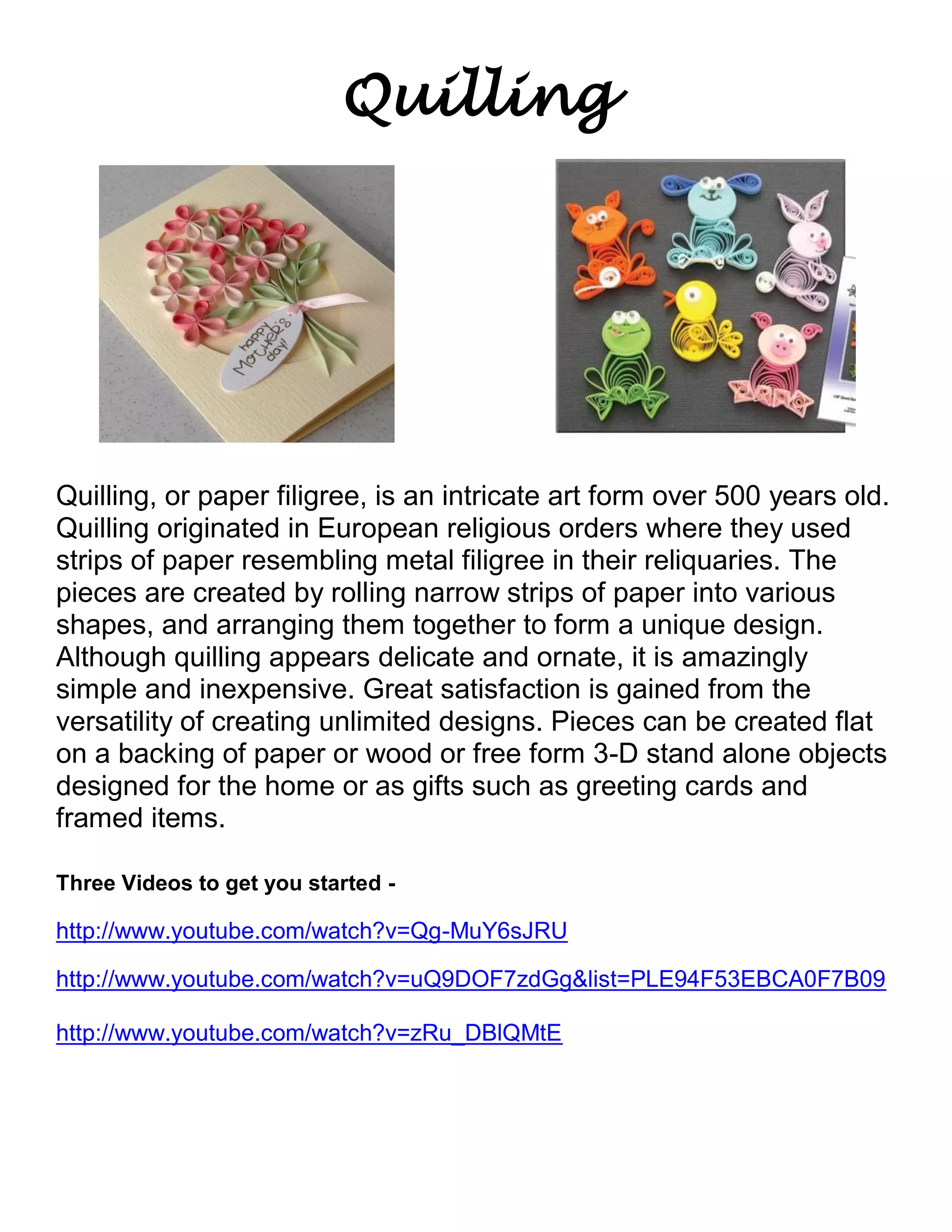 Quilling handout | PDF