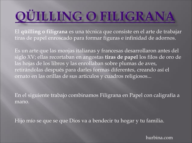 Filigrana en papel (Quilling ) | PPS