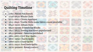 Quilting History & Art Presentation by Jessica Hilburn | PDF