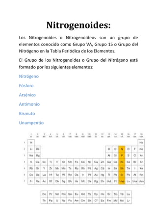Químicas: Los Nitrogenoides