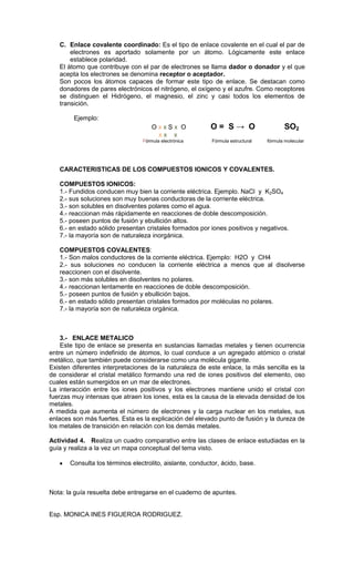 Quimica guia de enlace 11 | DOCX