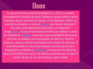 El boro (elemento químico) | PPTX