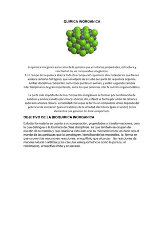 Quimica inorganica | DOCX