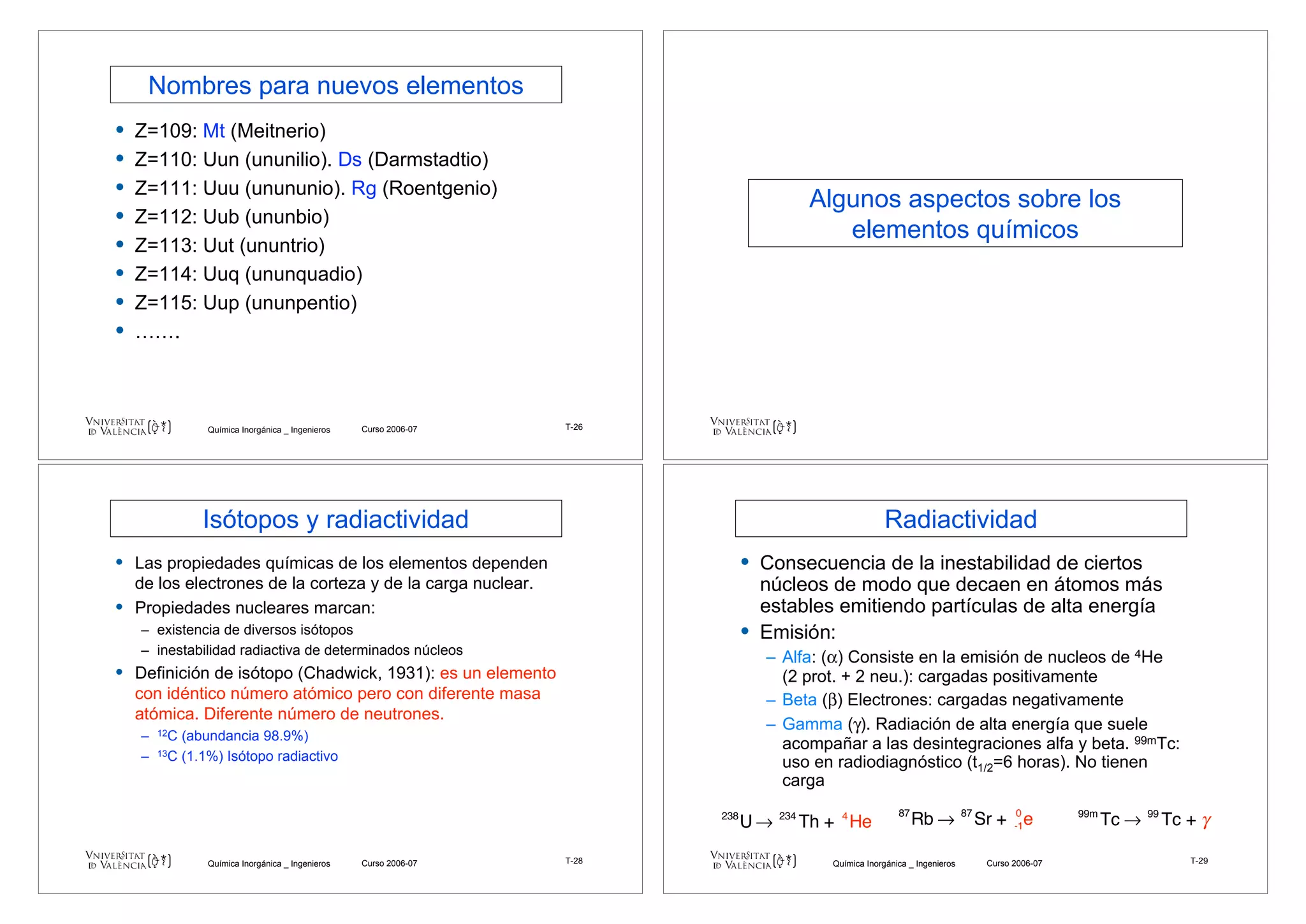 Quimica inorganica tabla y propiedades periodicas | PDF
