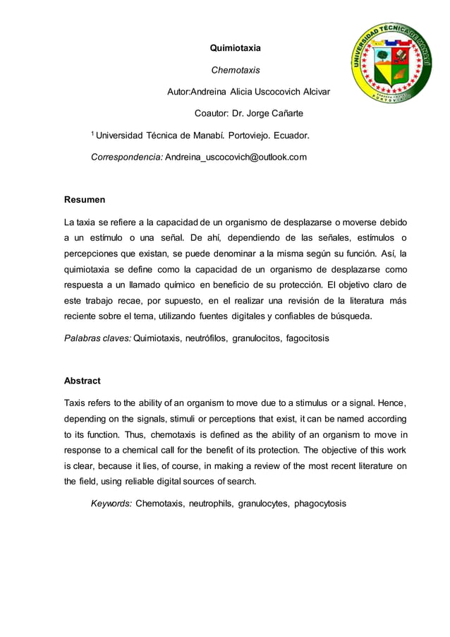 Quimiotaxia inmunologia | DOCX