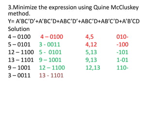 Quine mccluskey method | PDF | Programming Languages | Computing