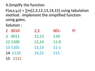 Quine mccluskey method | PDF