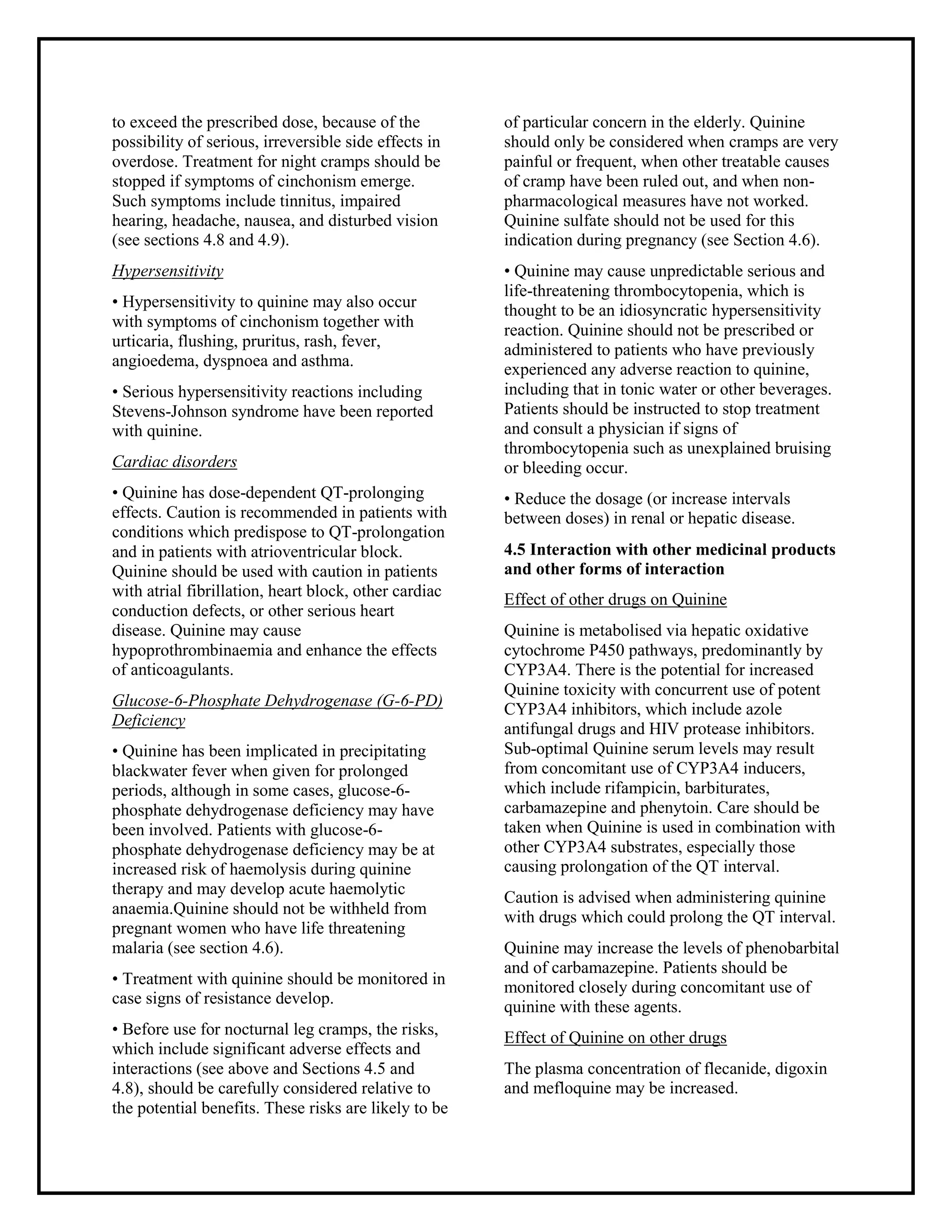 Quinine sulfate 200mg tablets smpc taj pharmaceuticals | PDF