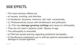 Quinolones and flouroquinolones | PPTX