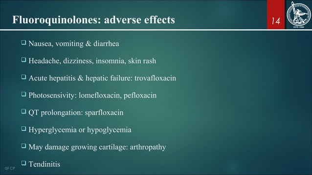 Quinolones and FLUOROQUINOLONES | PPT | Infectious Diseases | Diseases ...