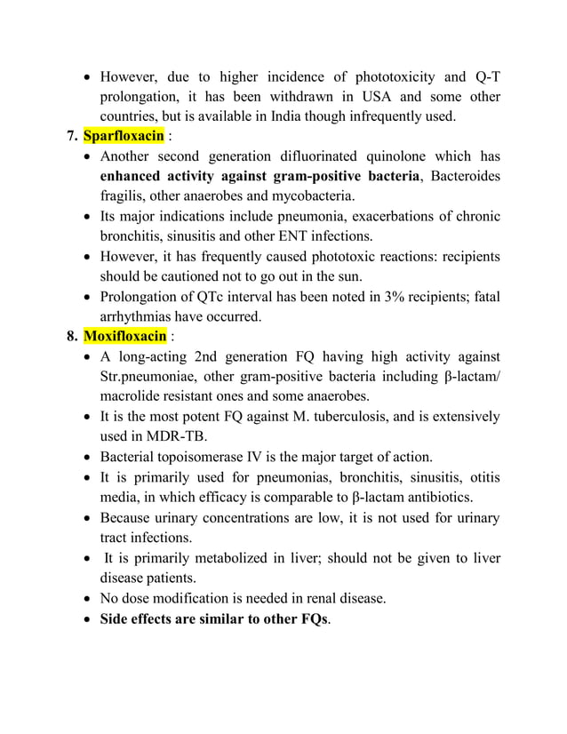 Quinolones & fluoroquinolones | PDF