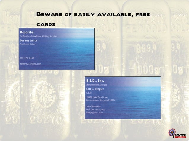 Quinter design bizcrd talk | PPT