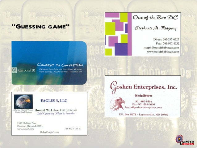 Quinter design bizcrd talk | PPT