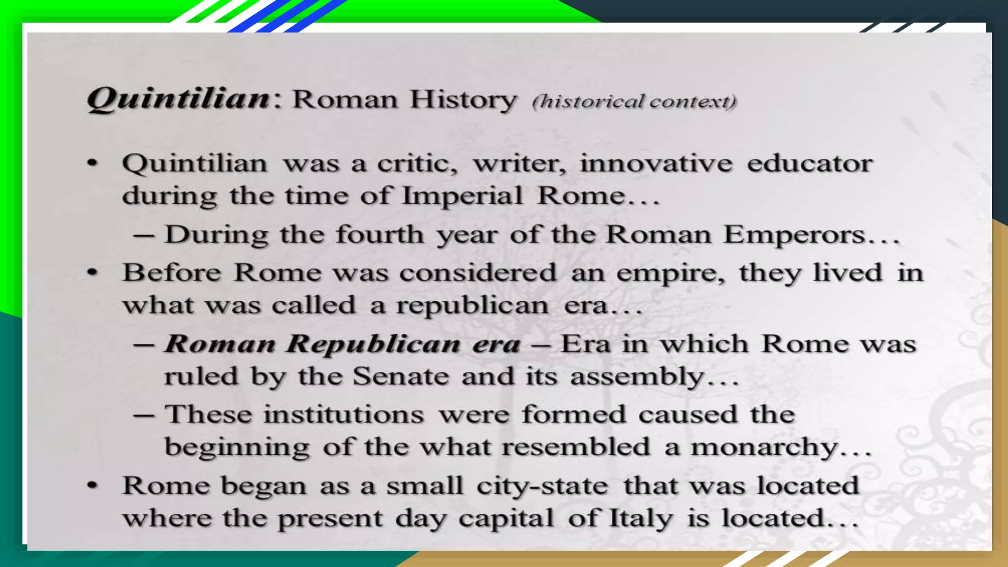 Quintilian's theory | PPTX