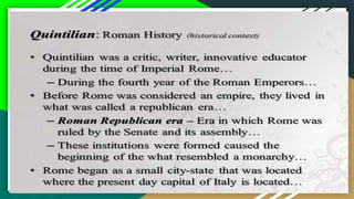 Quintilian's theory | PPTX
