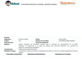 Quinto grado Unidad 1.docx libros Social | DOCX
