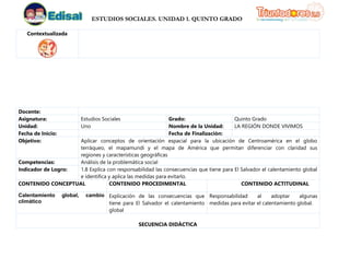 Quinto grado Unidad 1.docx libros Social | DOCX