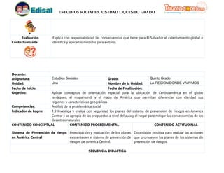 Quinto grado Unidad 1.docx libros Social | DOCX