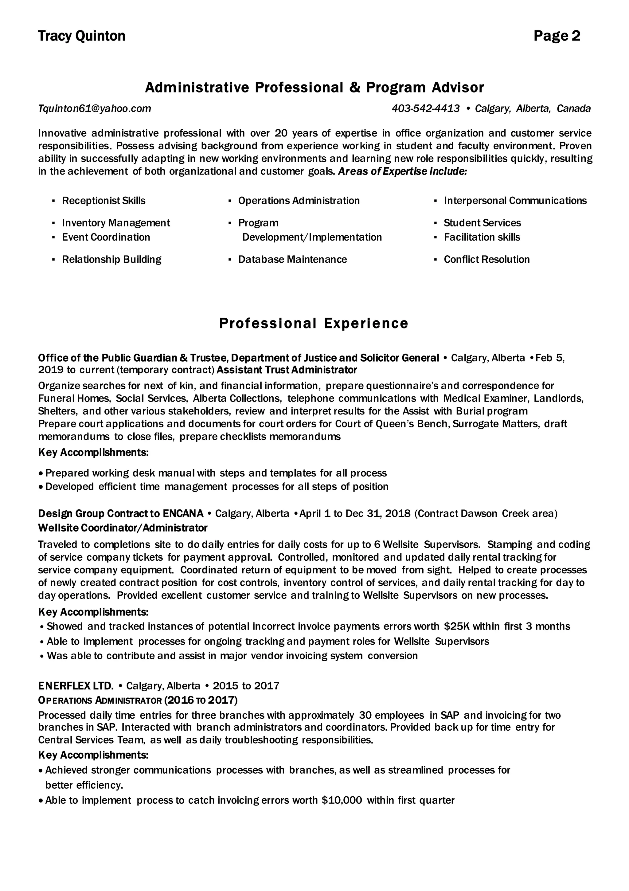 Quinton resume & cover general word | PDF