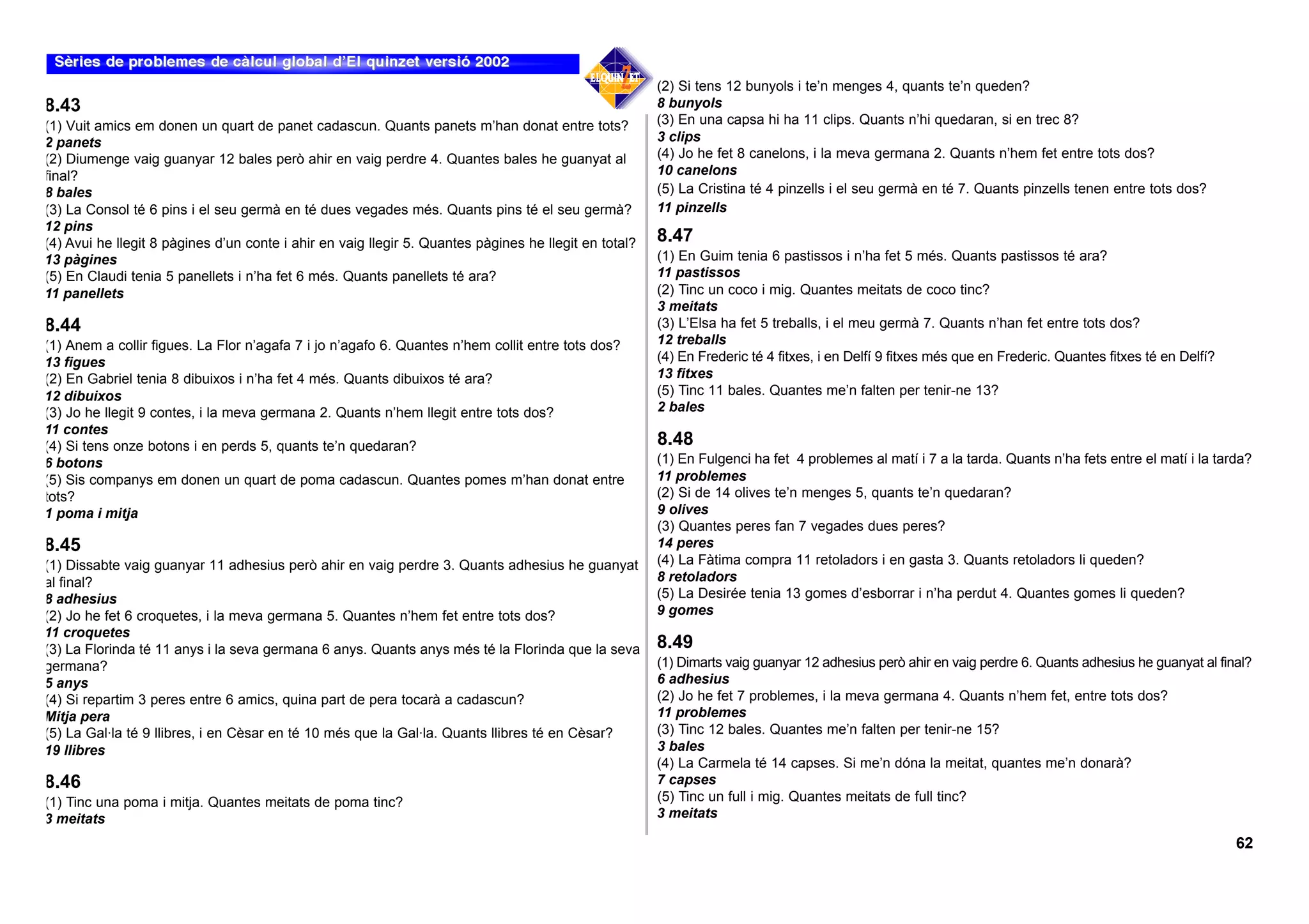 Quinzet cm1 | PDF