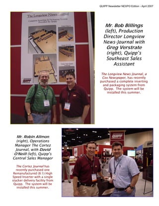 Quipp Newsletter Nexpo2007 | PDF | Business | Business and Finance