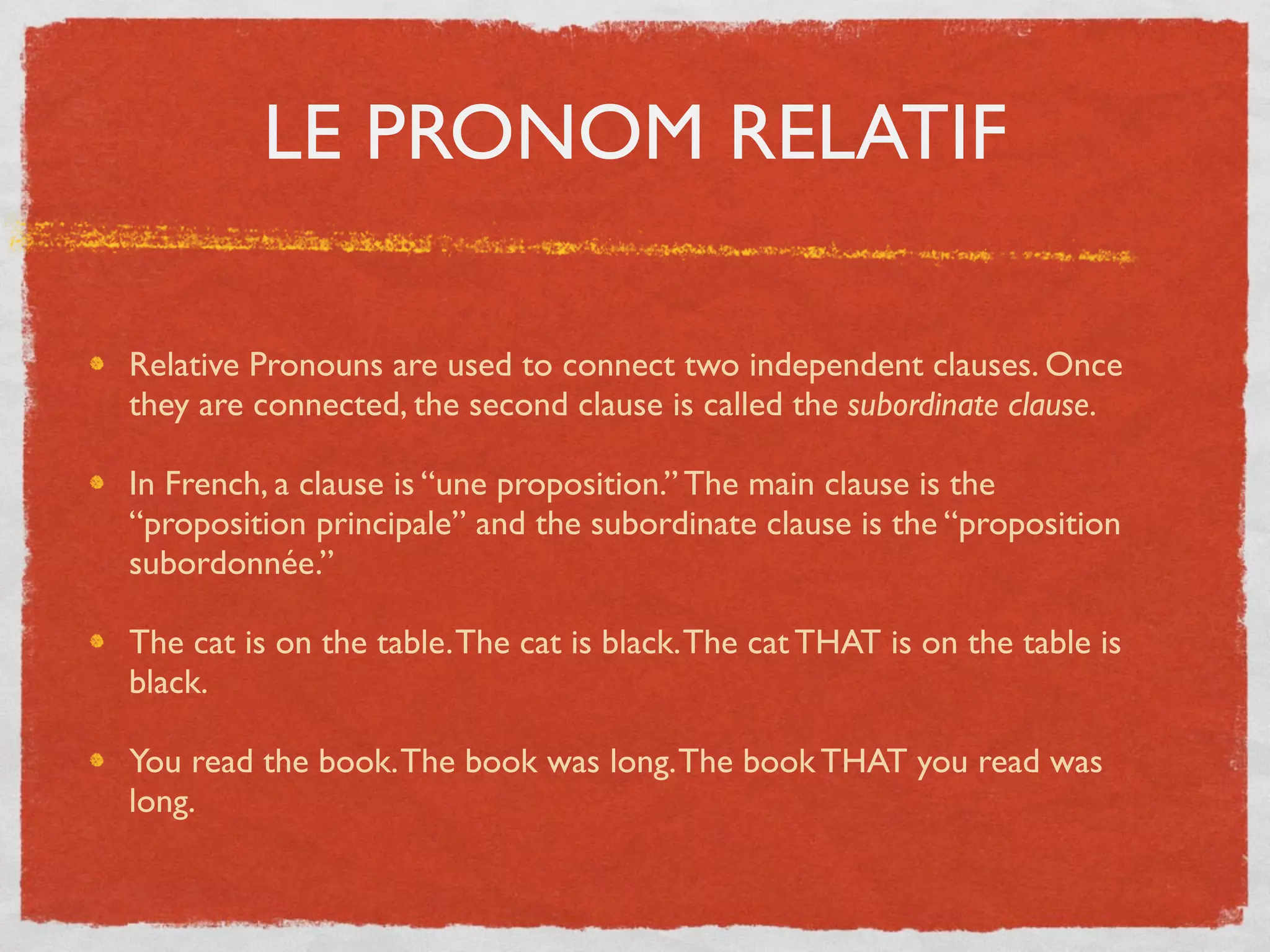 Le pronom relatif (qui, que) (pour la classe jeudi 10.2) | KEY